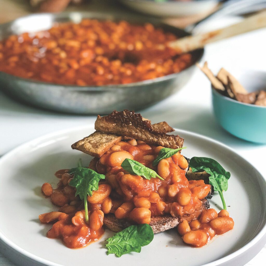 English baked beans on toast | Nourish plant-based living