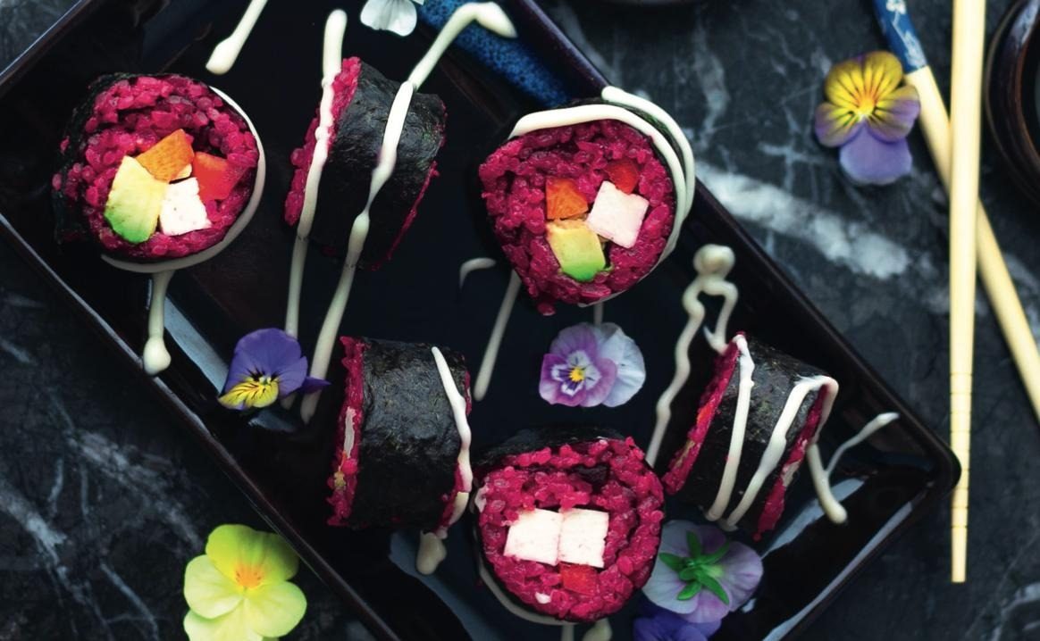 Red sushi with garlic mayo | Nourish plant-based living